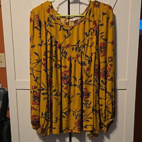 Knox Rose | Tops | Knox Rose Yellow Pleated Blouse With Relaxed Sleeves ...